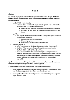 IMC Tutorial Questions Spring 2020 FULL - 024210 - Studocu