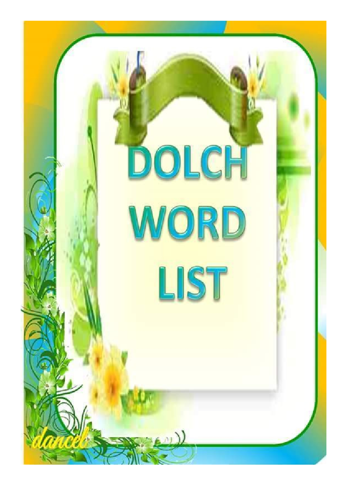 Dolch Words - reading - DOLCH WORD LIST DOLCH WORD LIST DOLCH WORD LIST ...