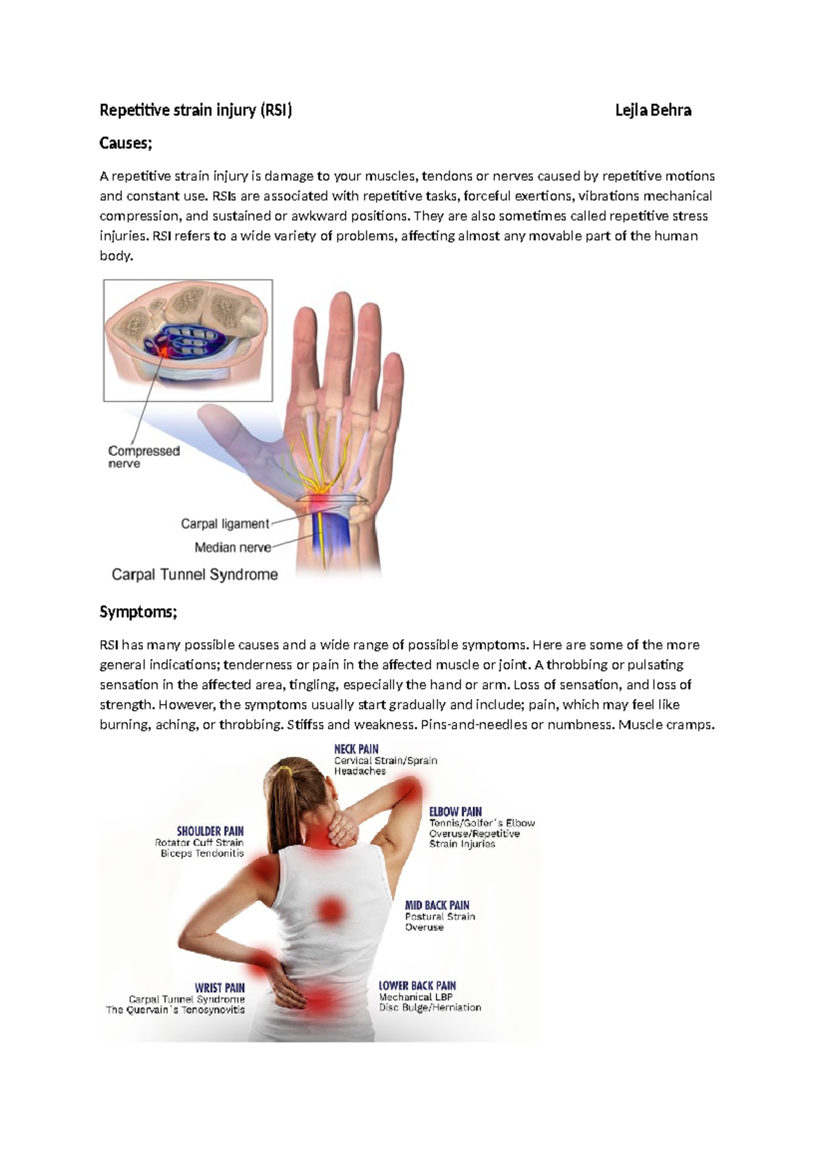 Repetitive strain injury - RSIs are associated with repetitive tasks ...