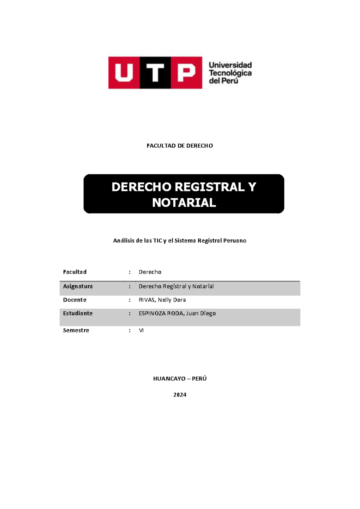 Análisis de las TIC y el Sistema Registral Peruano - FACULTAD DE ...