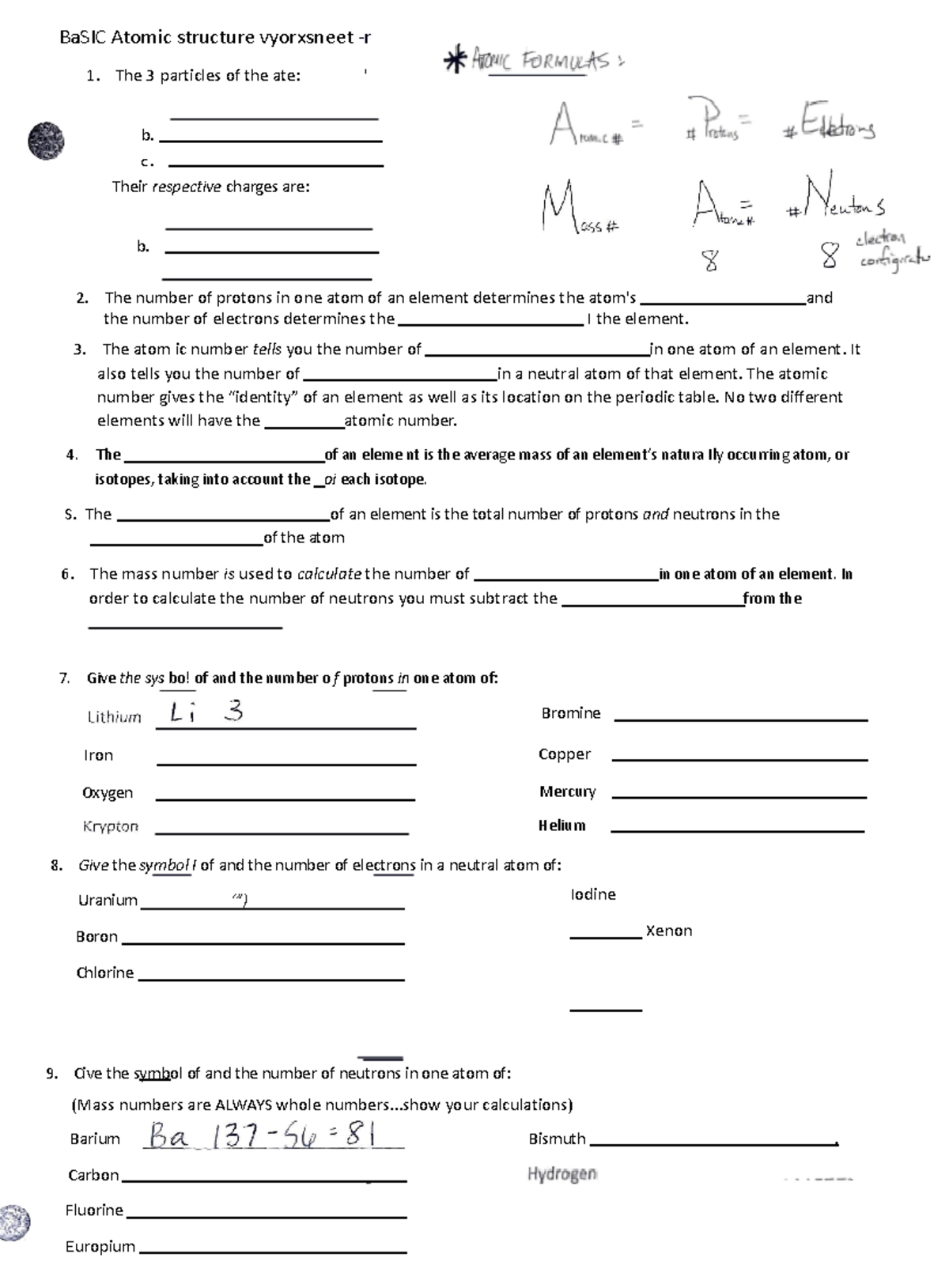 [Template] atoms study guide - BaSIC Atomic structure vyorxsneet -r 1 ...