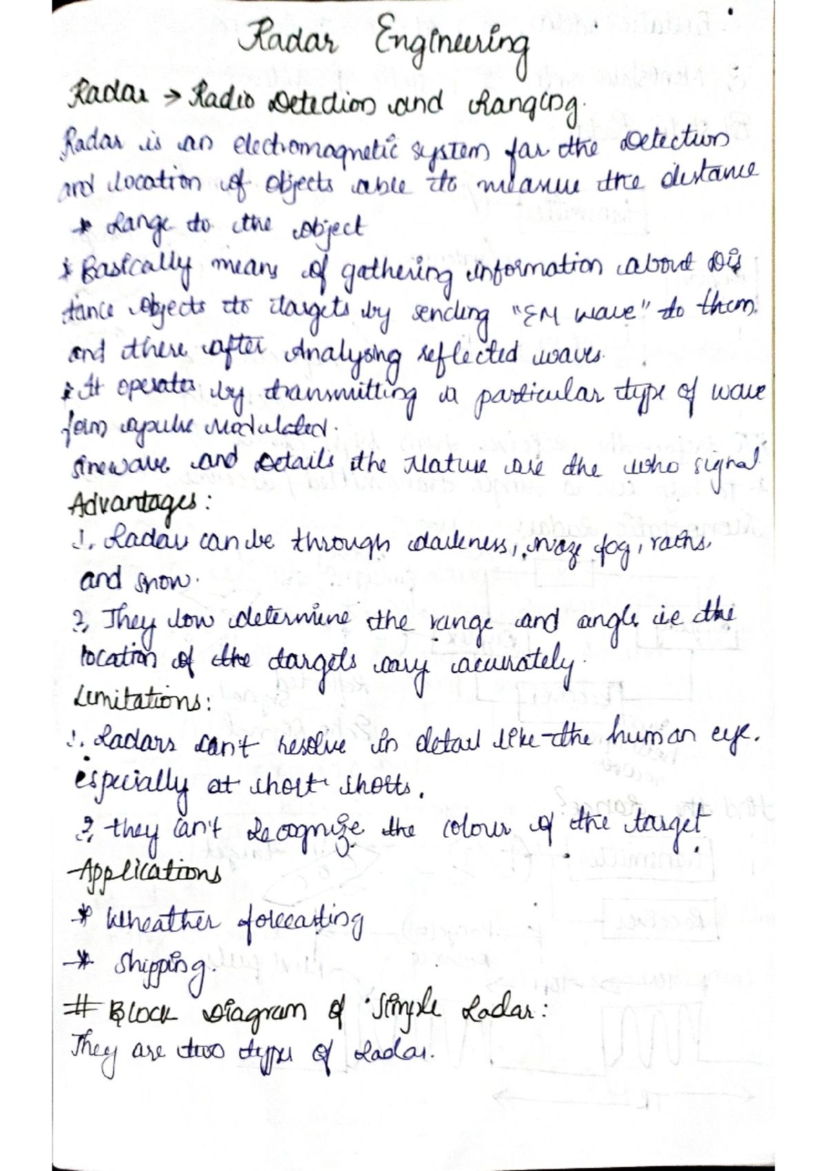 Radar engineering notes - Radar Engineering Radar Radio Detection and ...