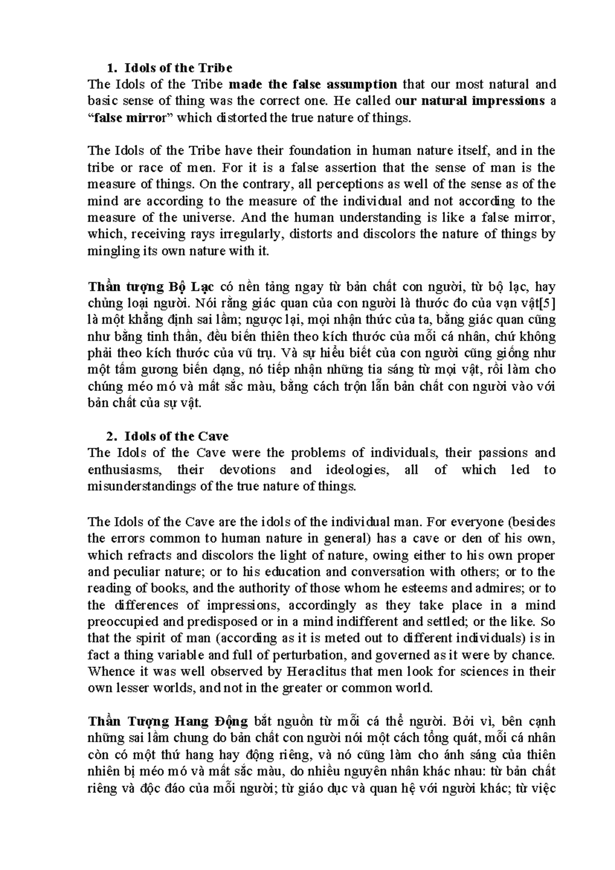 PPNC - FOUR IDOLS OF FRANCIS BACON - Idols of the Tribe The Idols of ...