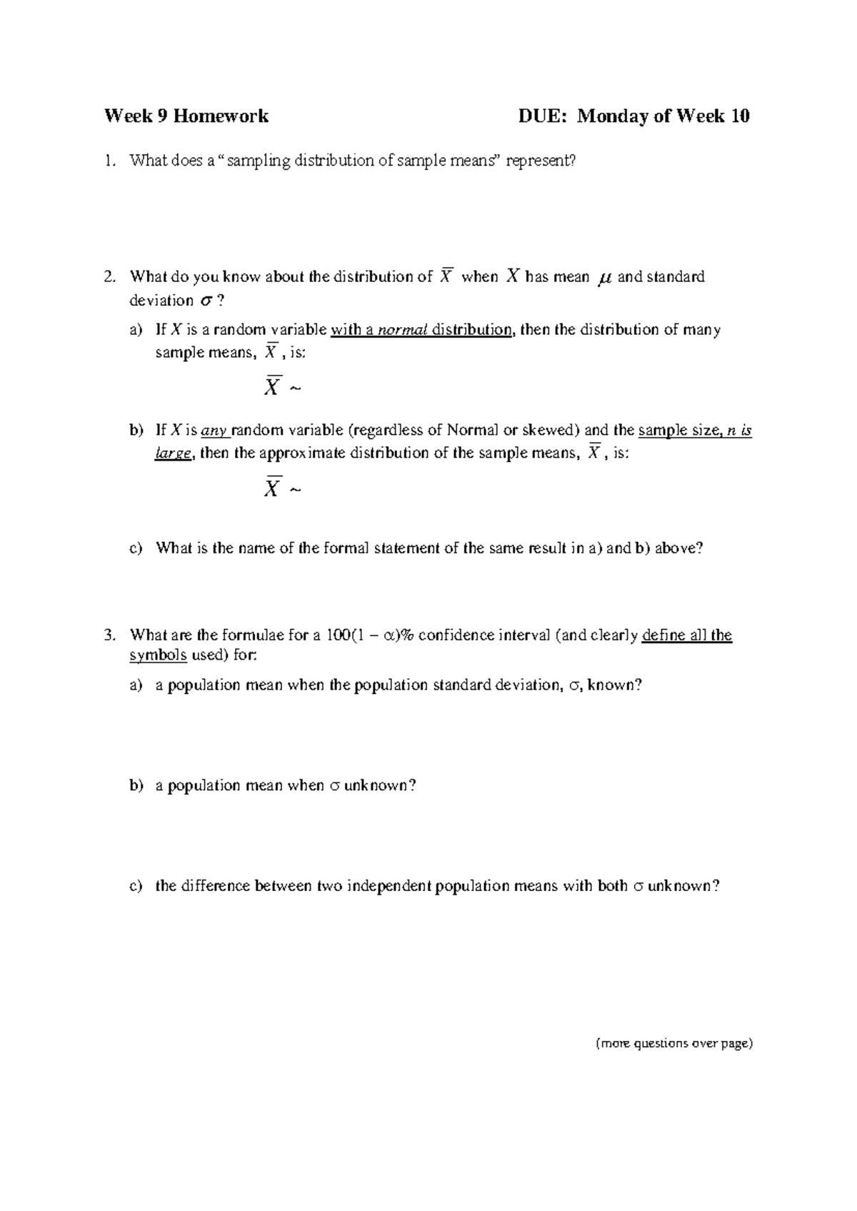 Homework for the Week 9 Applied Class - Week 9 Homework DUE: Monday of ...