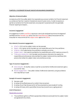 F8 Affaf Noor notes - Knowledge summary Assurance The practitioner ...