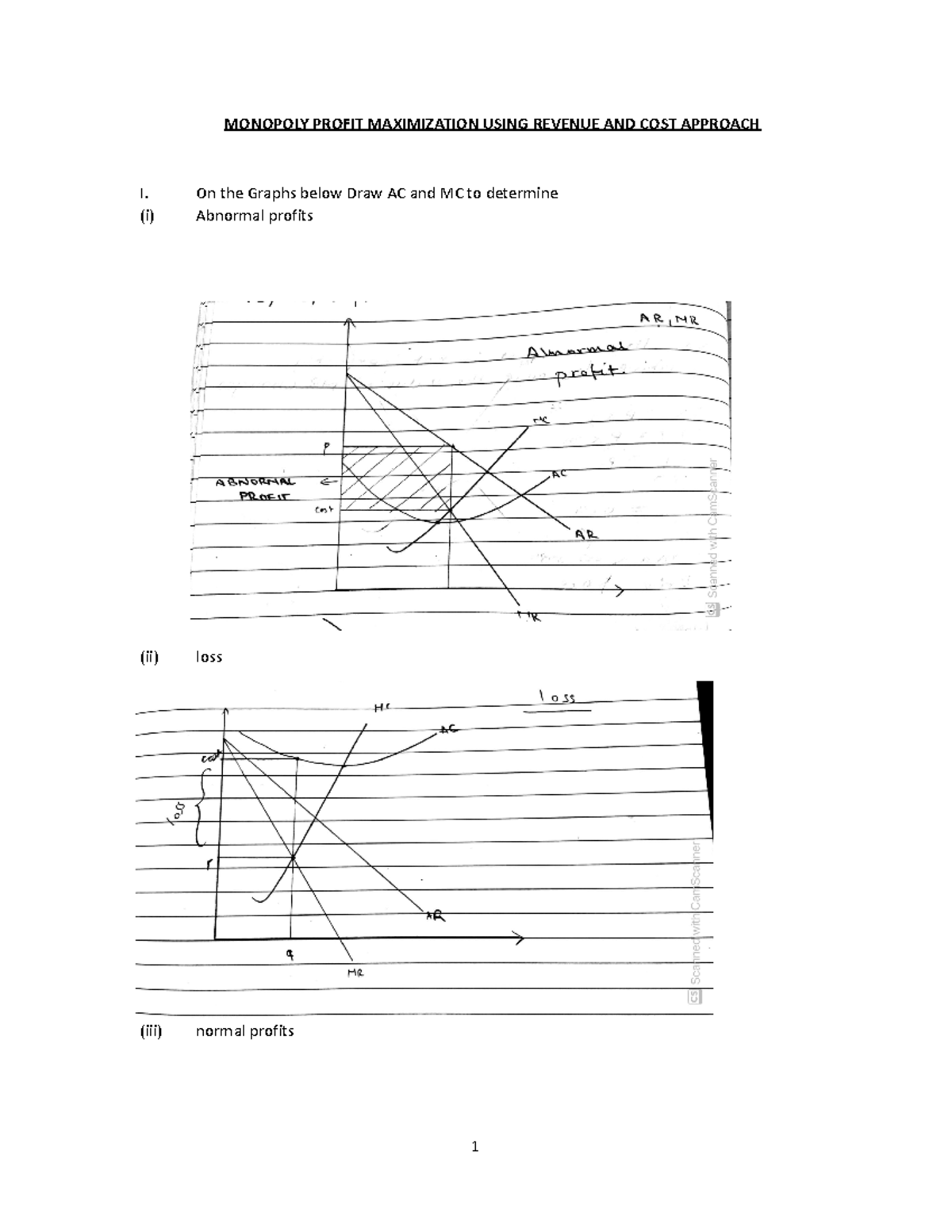 Monopoly - MONOPOLY PROFIT MAXIMIZATION USING REVENUE AND COST APPROACH ...