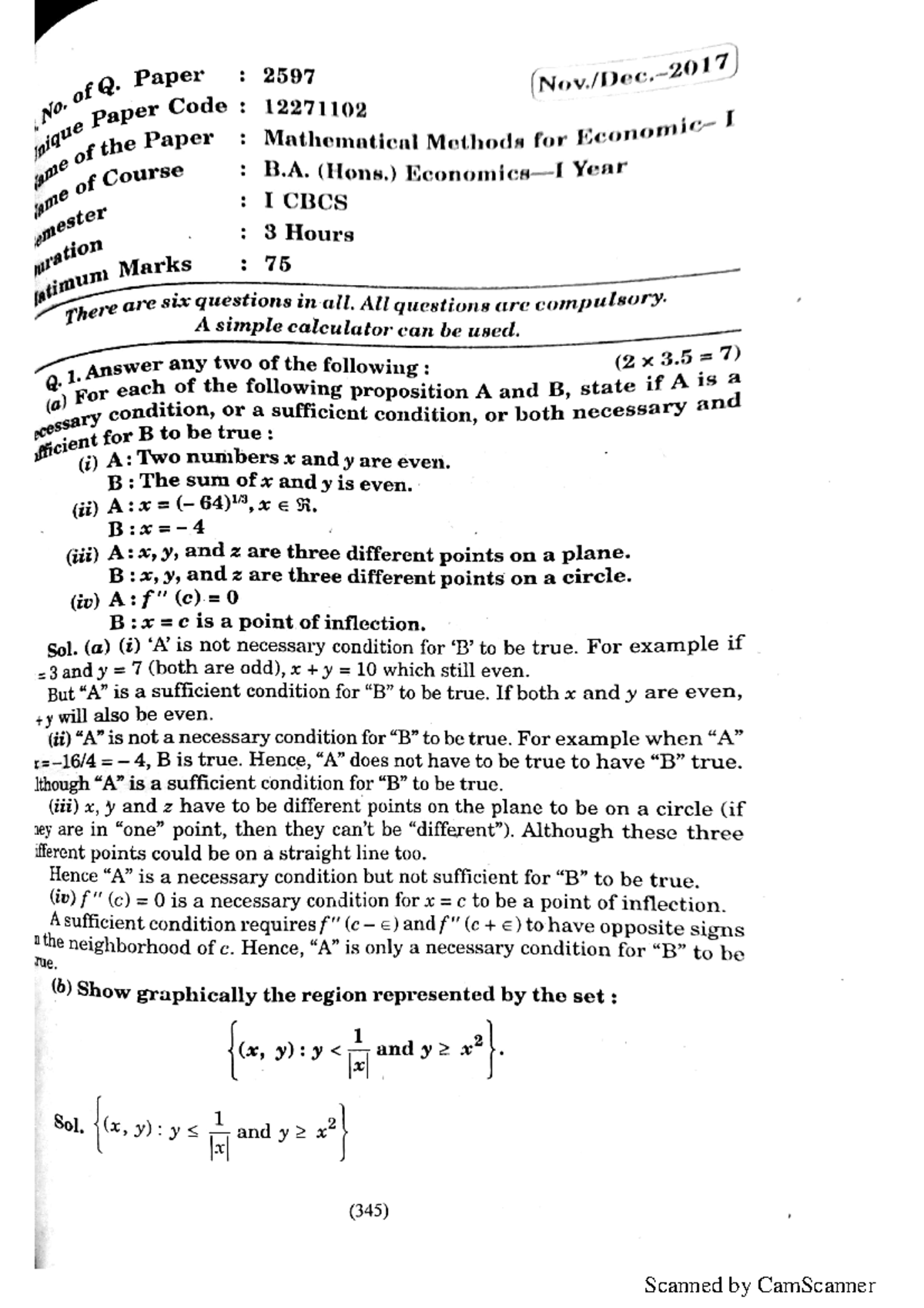 PREVIOUS YEAR QUESTIONS MME - Mathematical Methods - Studocu