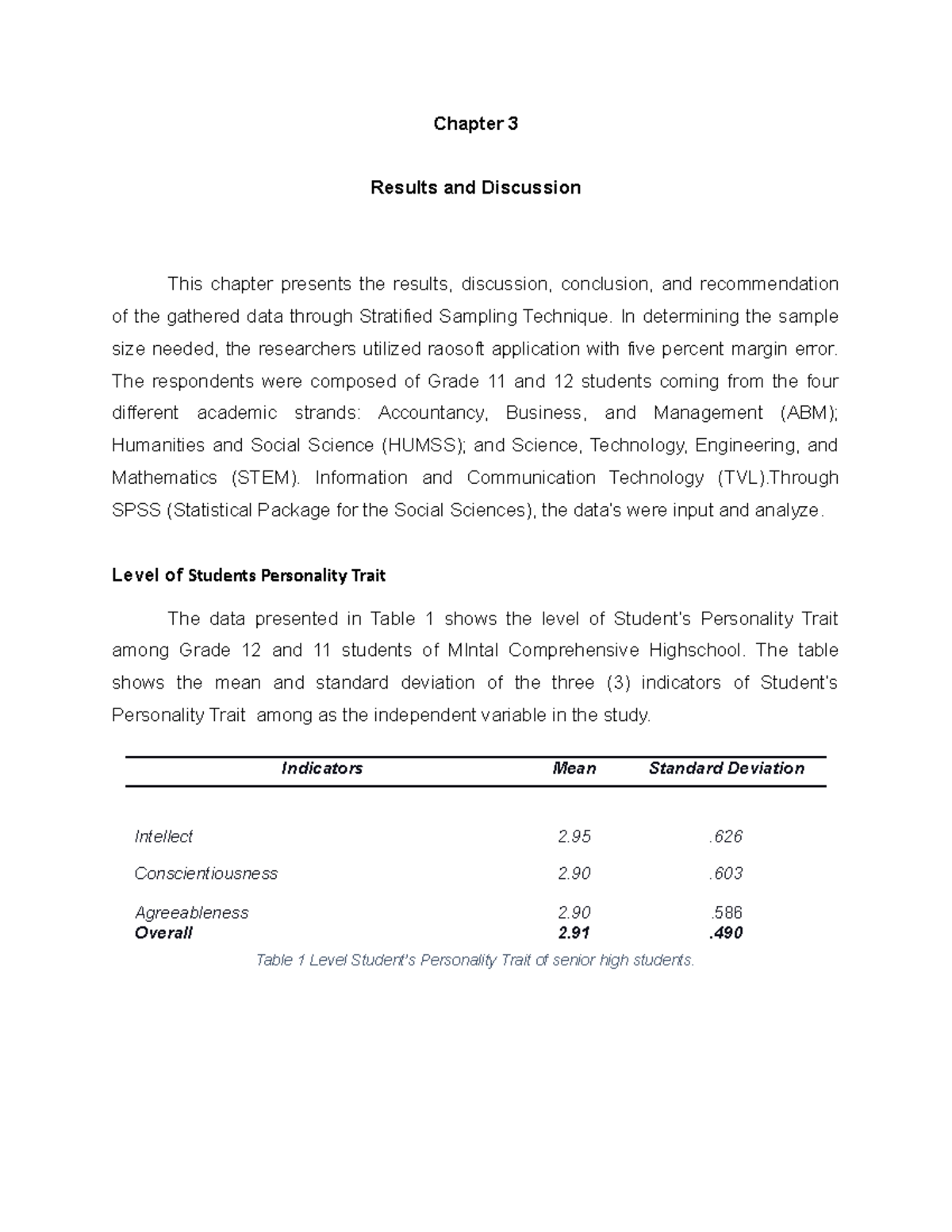 CH 3 AND 4 - for humss - Chapter 3 Results and Discussion This chapter ...