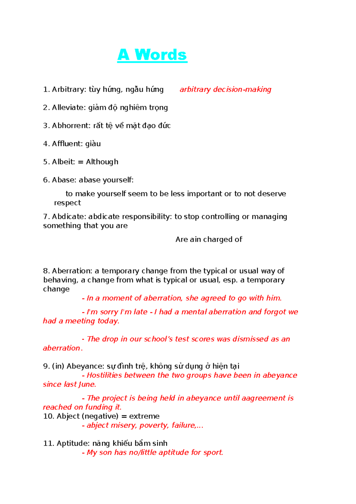 Ielts Vocabulary - Ụhvyhvvb - A Words Arbitrary: tùy hứng, ngẫu hứng ...