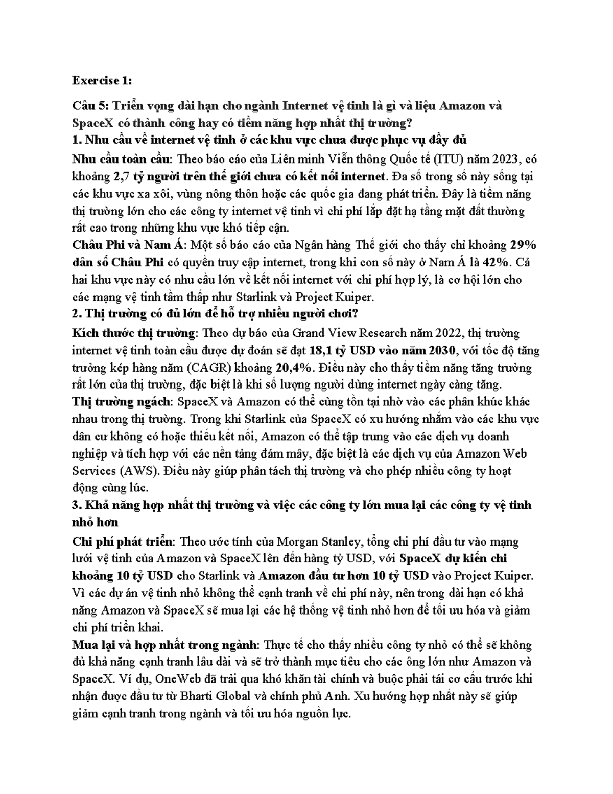 Exercise 1 câu 5 - case study - thương mại điện tử - Studocu