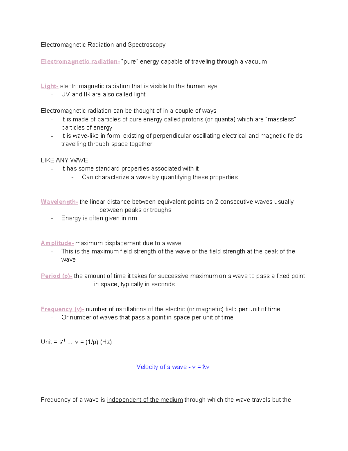 Electromagnetic Radiation and Spectroscopy - Electromagnetic Radiation ...