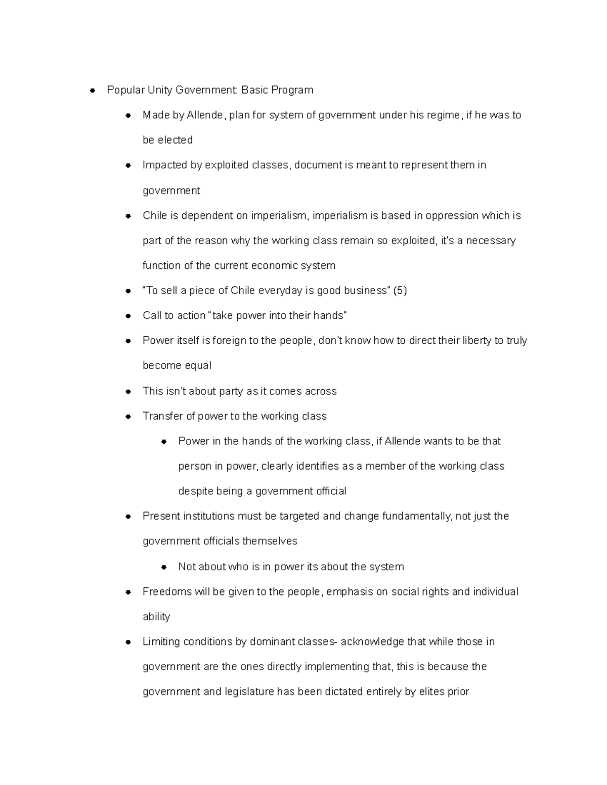 LAR- Popular Unity Government Notes - Popular Unity Government: Basic ...