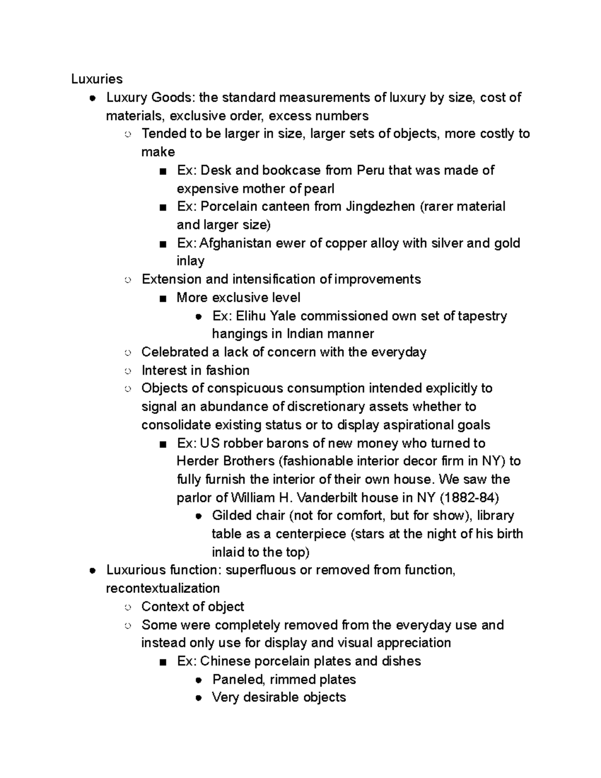 Lecture 17 Luxuries - Luxuries Luxury Goods: the standard measurements ...