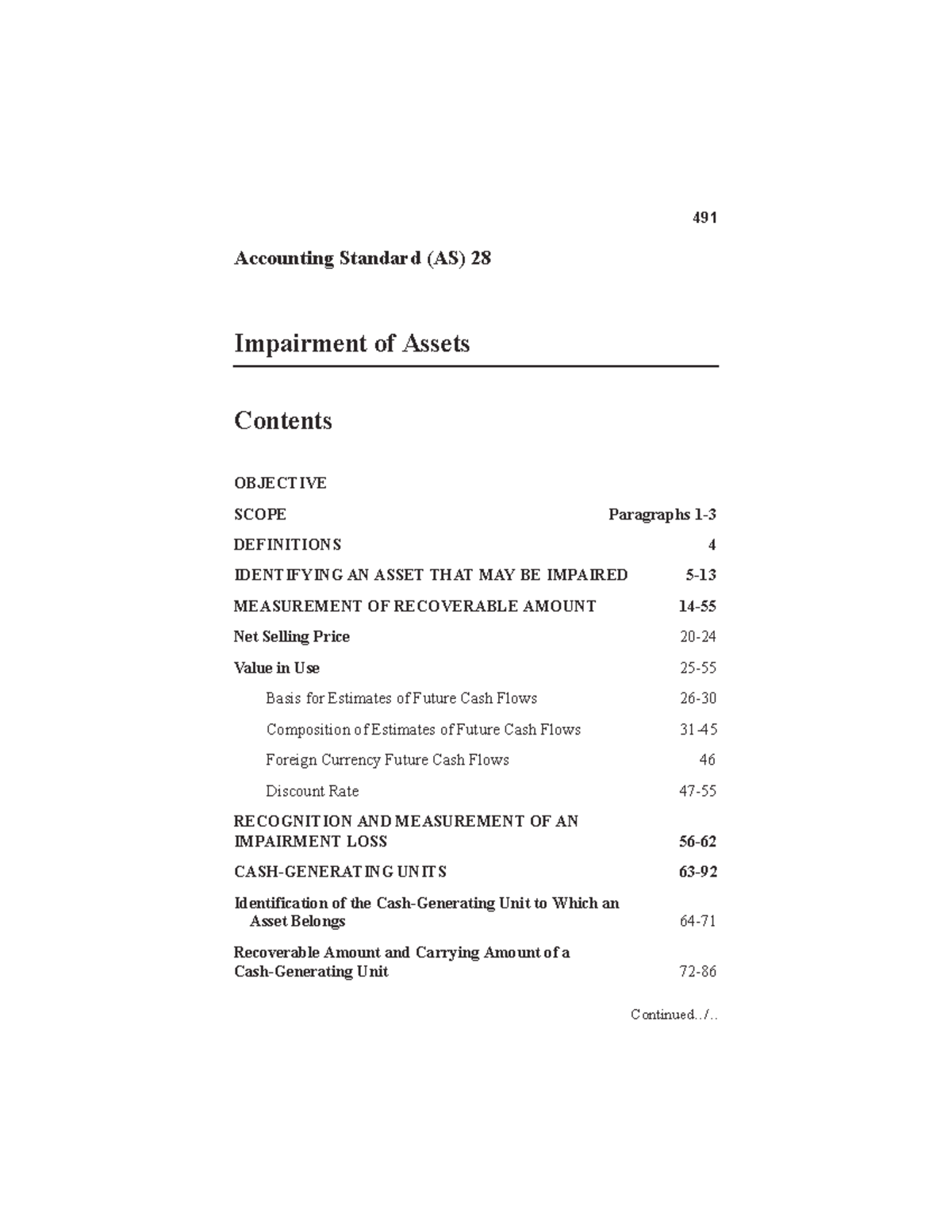 AS 28 - Hshhs - Impairment of Assets 491491 Accounting Standard (AS) 28 ...