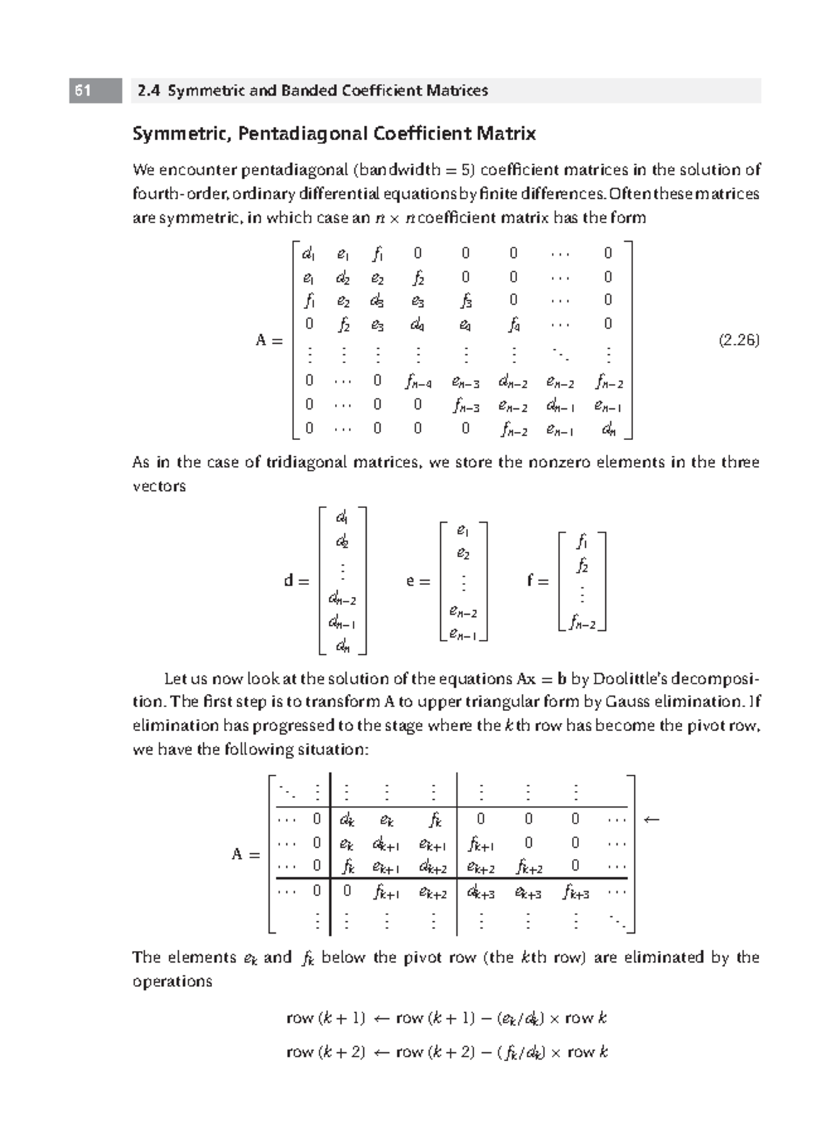 Numerical Method With Python 24 61 2 Symmetric And Banded Coefficient
