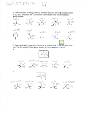 Group activity-3 2020 Key - Group Activity-3,Fall 2020 Organic I S ...