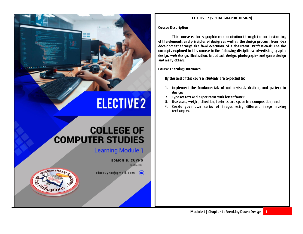 Elective 2 M1 C1 - Human - Computer Interaction - ELECTIVE 2 (VISUAL GRAPHIC DESIGN) Course ...