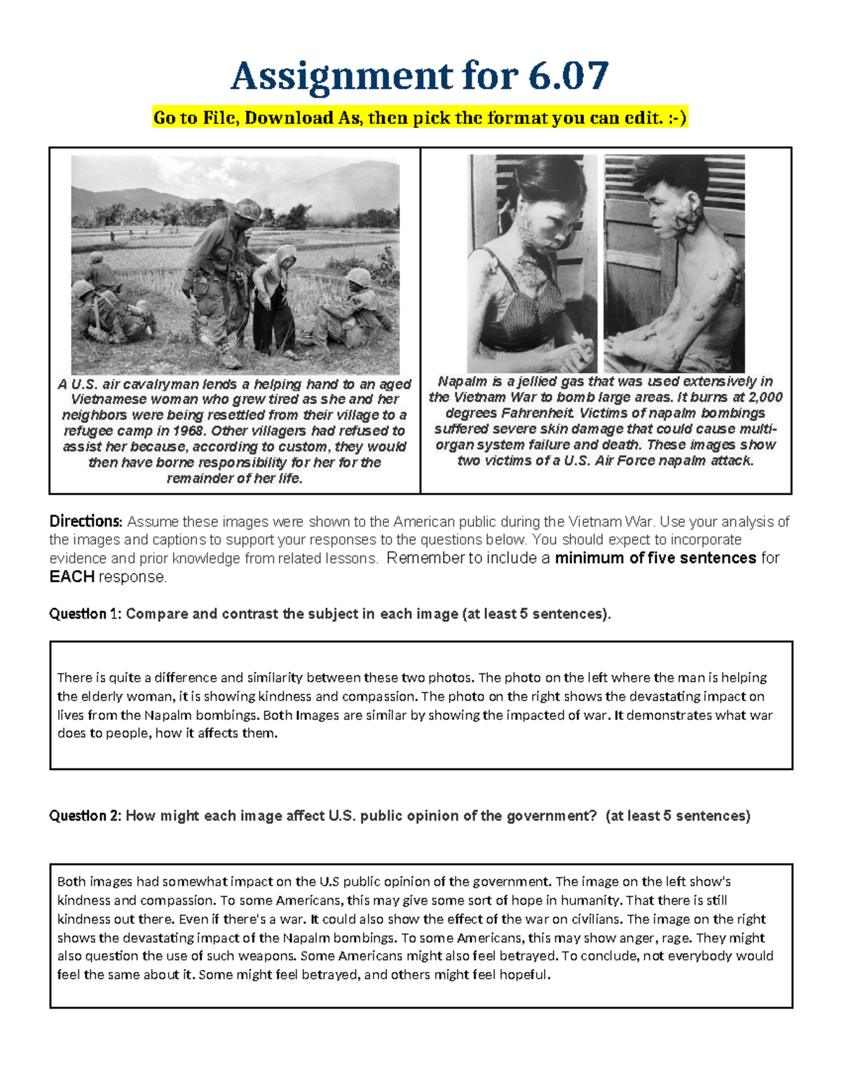 V21 6.07 Assignment Template - Assignment for 6. Go to File, Download As, then pick the format ...