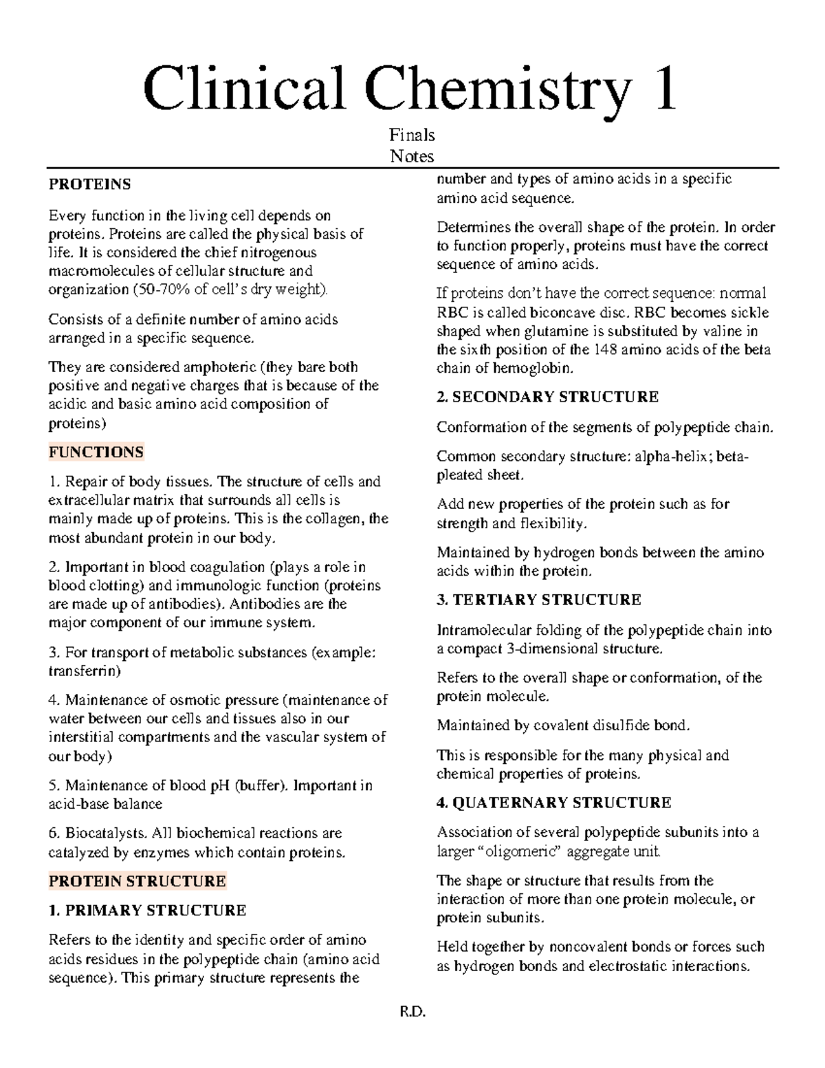 Clinical Chemistry 1 Finals - Clinical Chemistry 1 Finals Notes ...