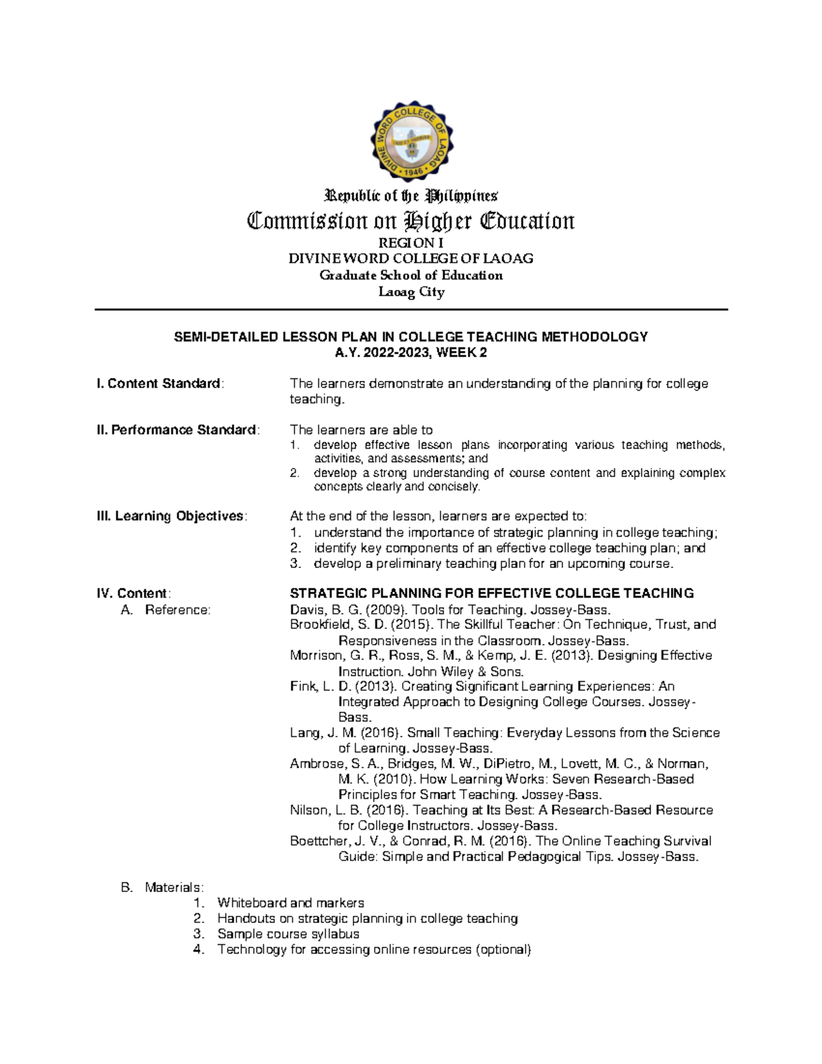 PED5 SDLP Activity Angelito B Corpuz - Republic of the Philippines ...