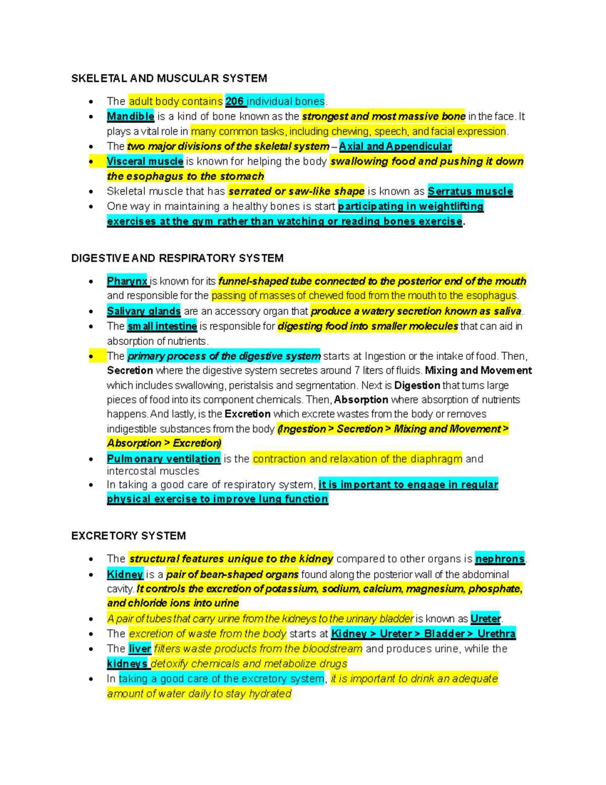 Reviewer-IN- Anaphy - SKELETAL AND MUSCULAR SYSTEM The adult body ...
