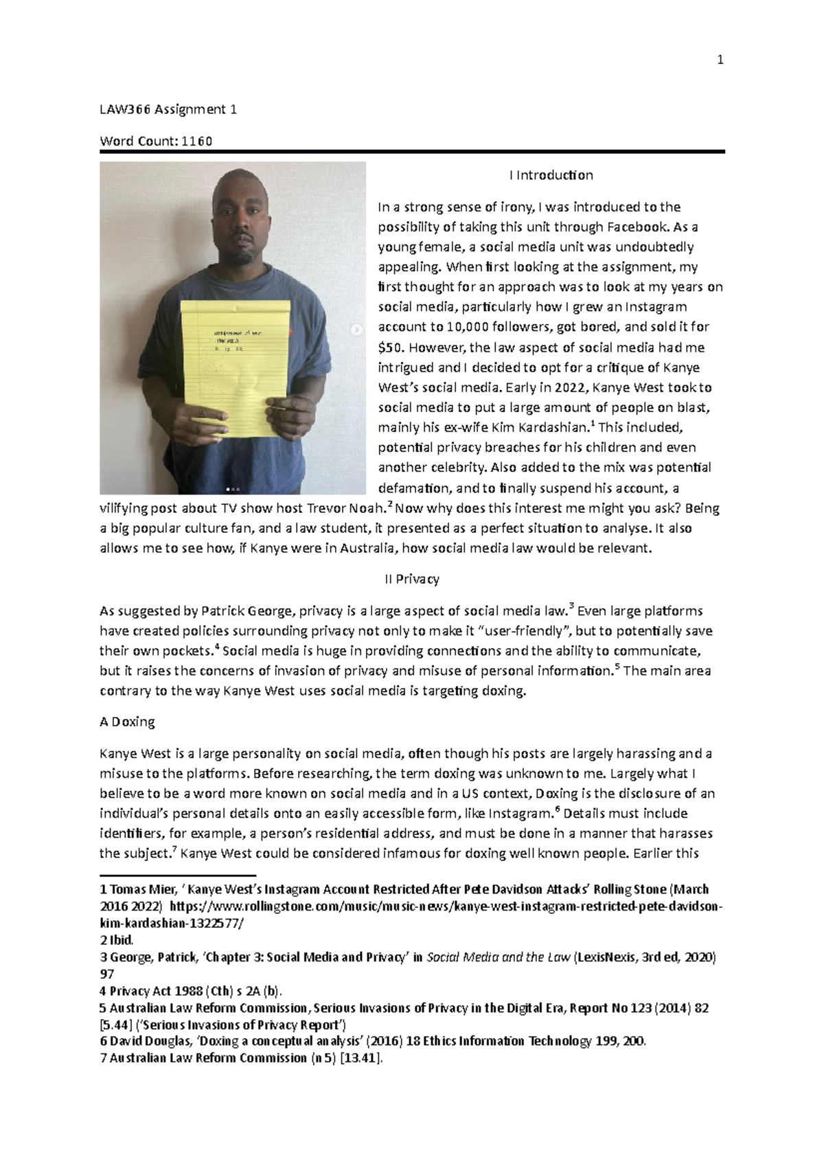 LAW366 Assignment #1 - 1 LAW366 Assignment 1 Word Count: 1160 I ...