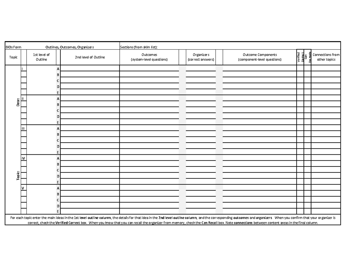 Bi Os+Form- required for workshop - BIO 115 - Studocu