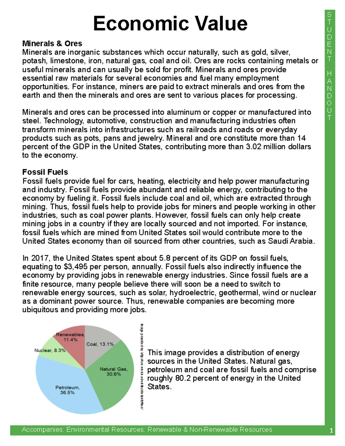 Student Handout - Economic Value - S T U D E N T H A N D O U T ...