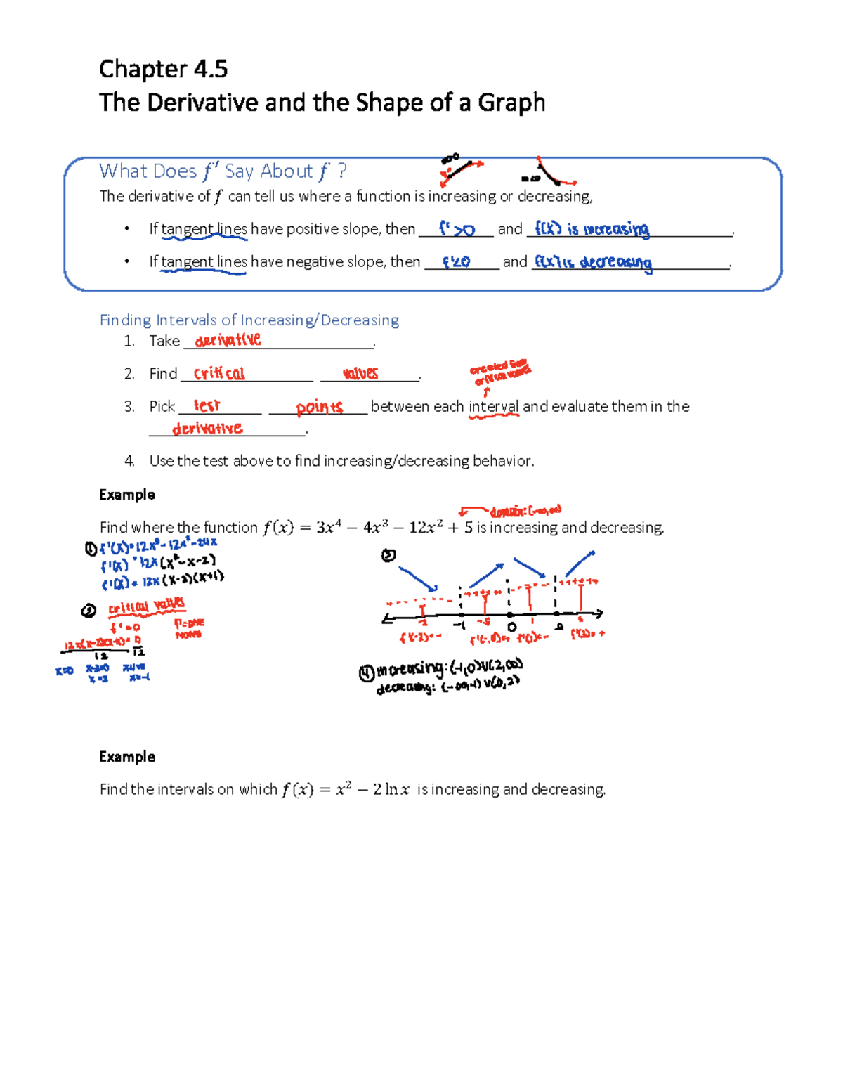 Mth lesson 4 - martinez - Chapter 4. 5 The Derivative and the Shape of ...