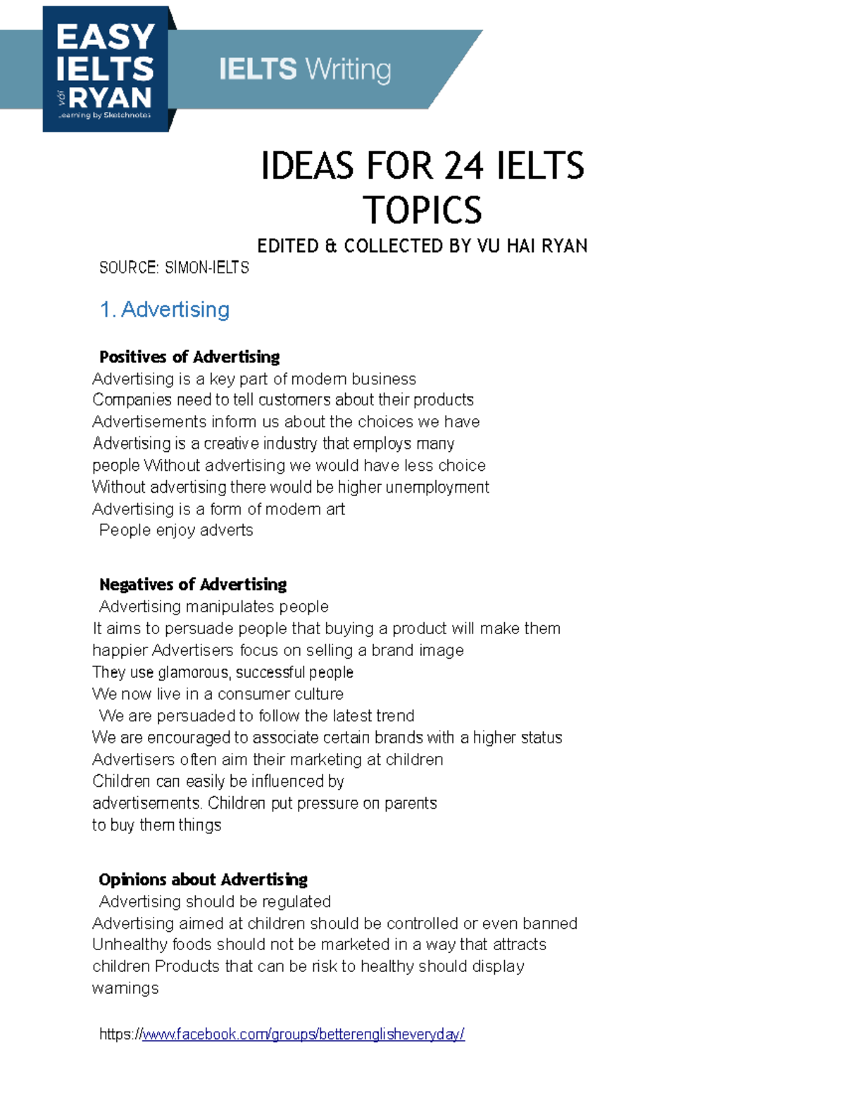 Ideas for common Ielts topics v1.1 05082017-đã chuyển đổi - facebook ...