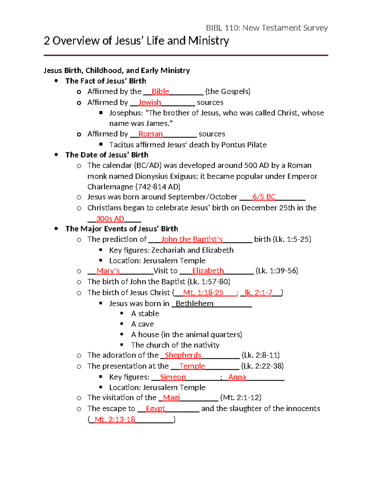 2 Overview of Jesus' Life and Ministry Completed - BIBL 110: New ...