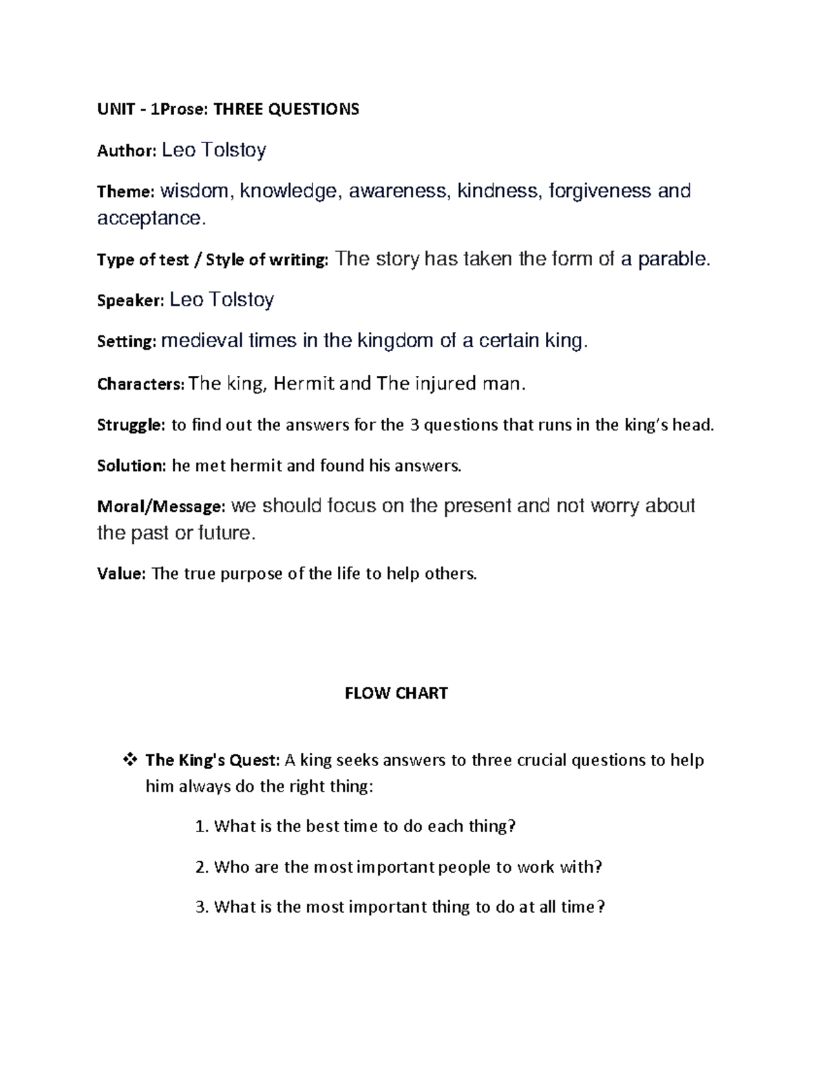 Class- 7 English Lesson WISE FLOW Chart & Figures OF Speech - UNIT ...