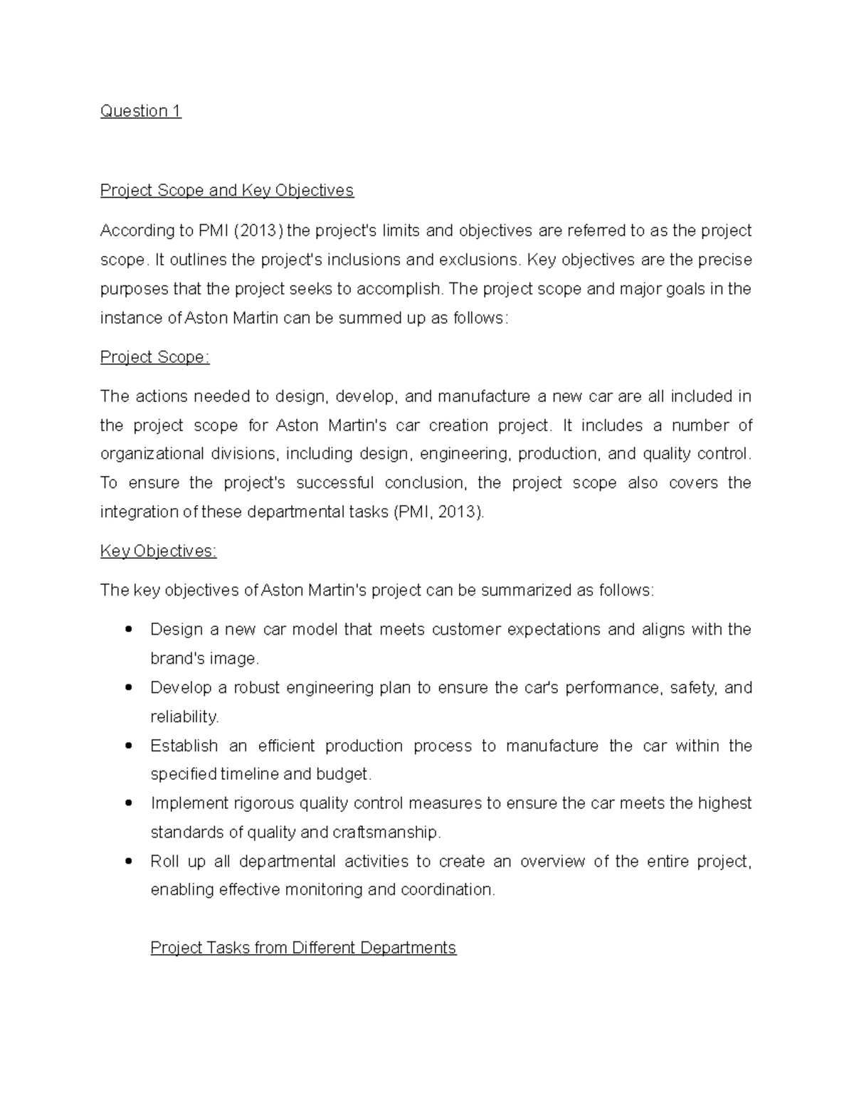 Applied Technology - Question 1 Project Scope and Key Objectives ...