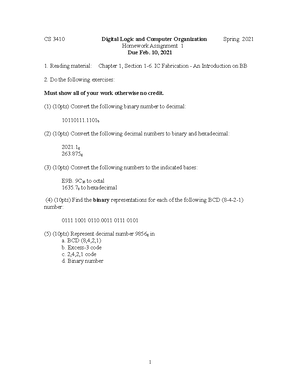 Test1 - test material - CS 3410 Digital Logic and Computer Organization ...