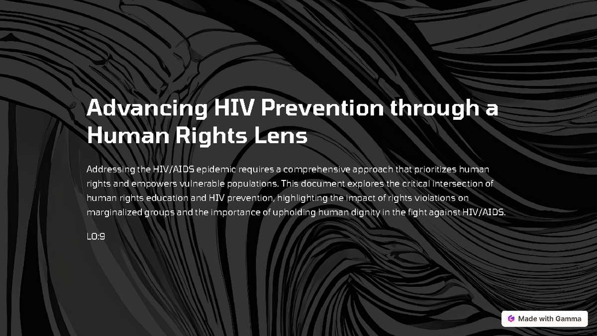 HIV prevention from Human rights - Advancing HIV Prevention through a ...