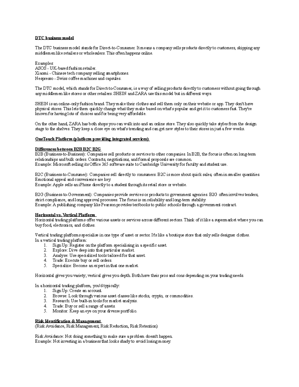 CBEC Study Guide - DTC business model The DTC business model stands for ...