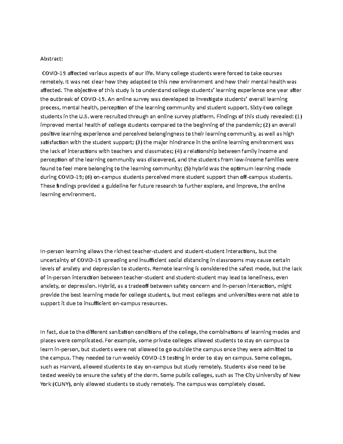 Abstract-WPS Office - Information - Abstract: COVID-19 affected various ...