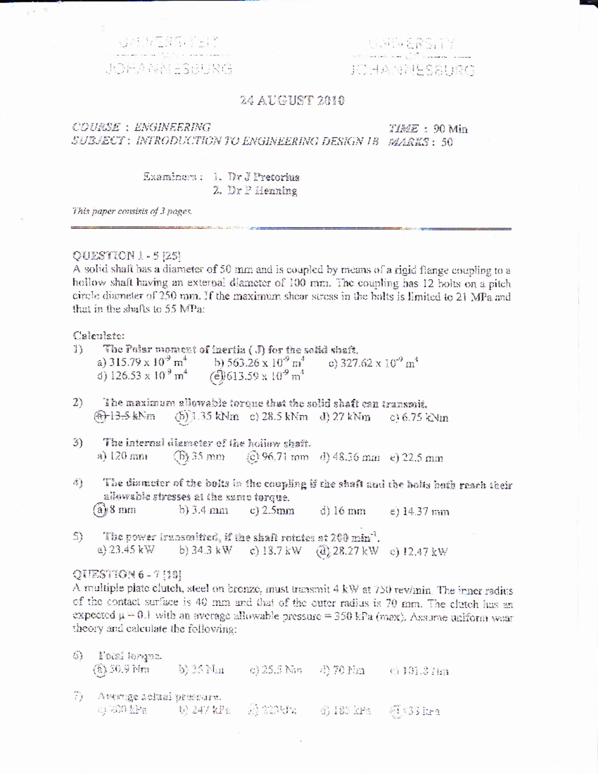 Intro 1 - 2r3 A{JG 28L& {8ARSE : ENGINEER Tlil{E : 90 Min SeIBJilCT ...