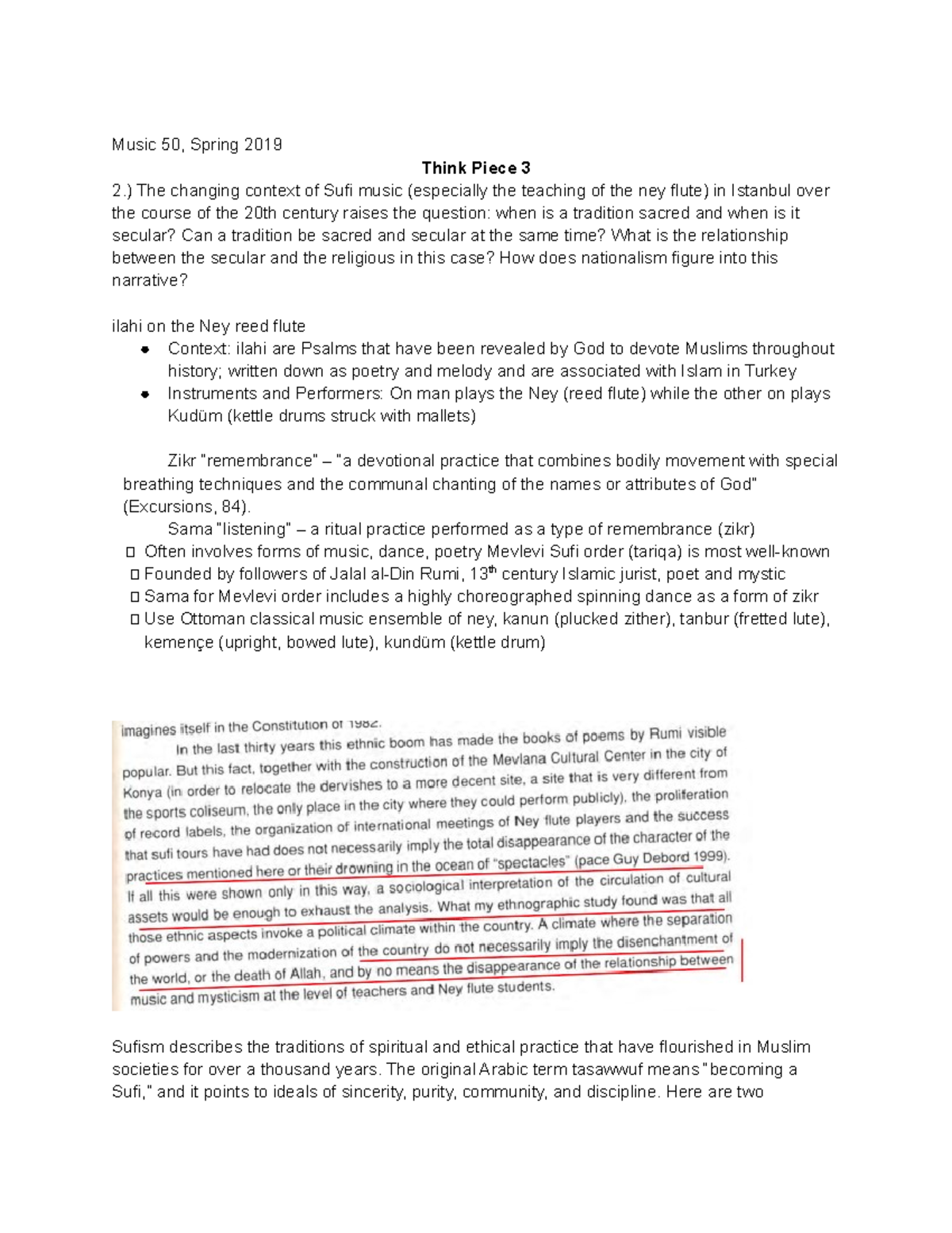 Music Think Piece 3 Outline - Music 50, Spring 2019 Think Piece 3 2 ...