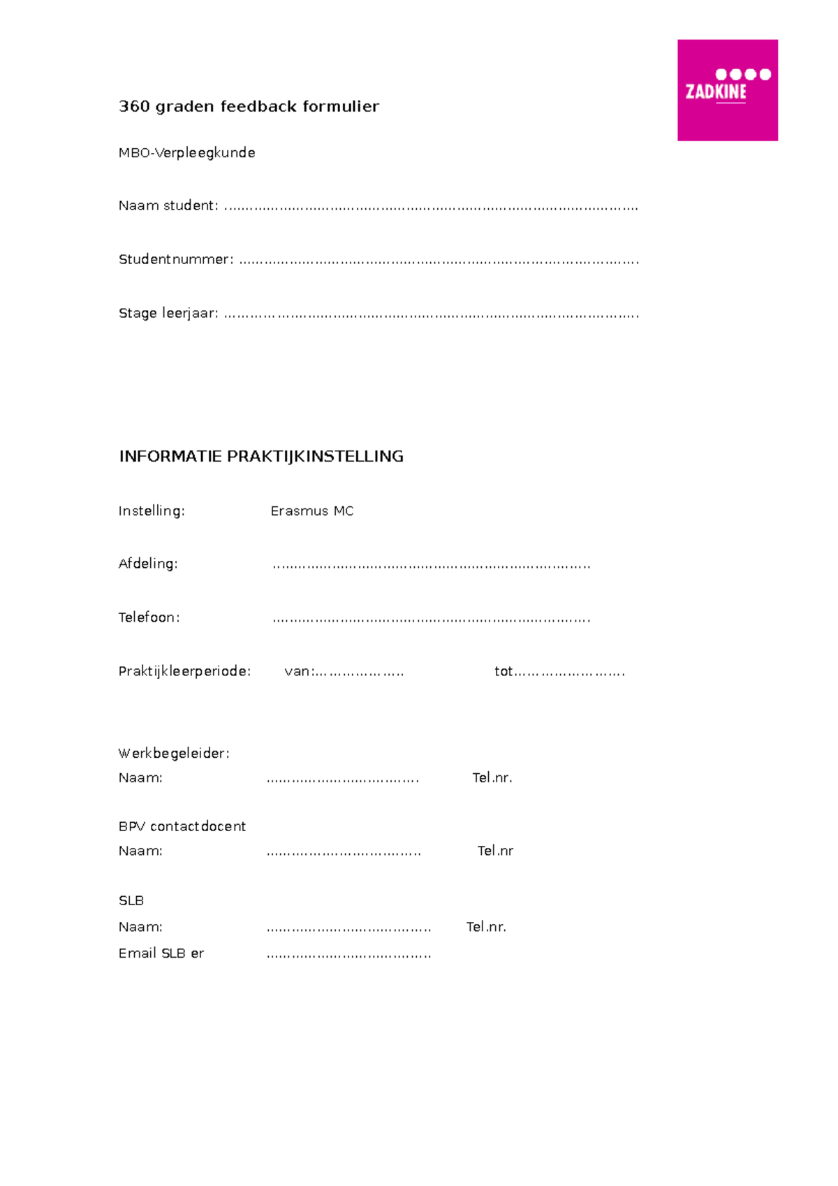 hbo- SW 360gr feedback 20 - 360 graden feedback formulier MBO ...