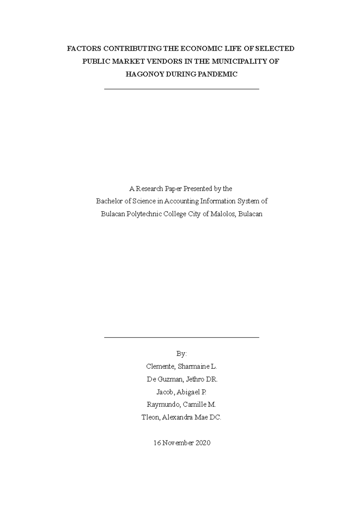 Chapter 1 ARe M313 Bsais 3A Group 5 - FACTORS CONTRIBUTING THE ECONOMIC ...
