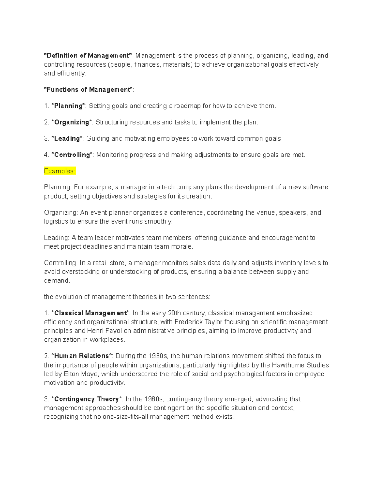 Presented BY Group 1 Chapter 1 - Definition of Management: Management ...