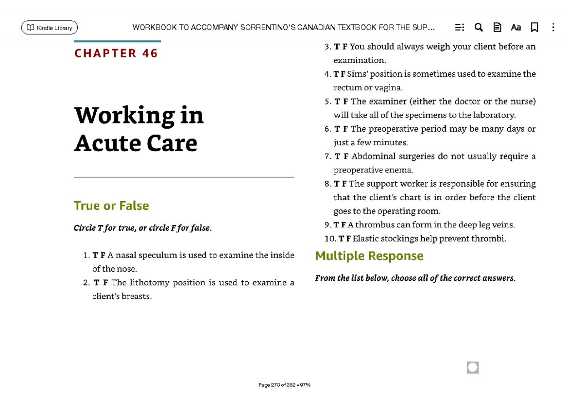 Chapter 46 - NOTES - Kindle Library WORKBOOK TO ACCOMPANY CANADIAN ...