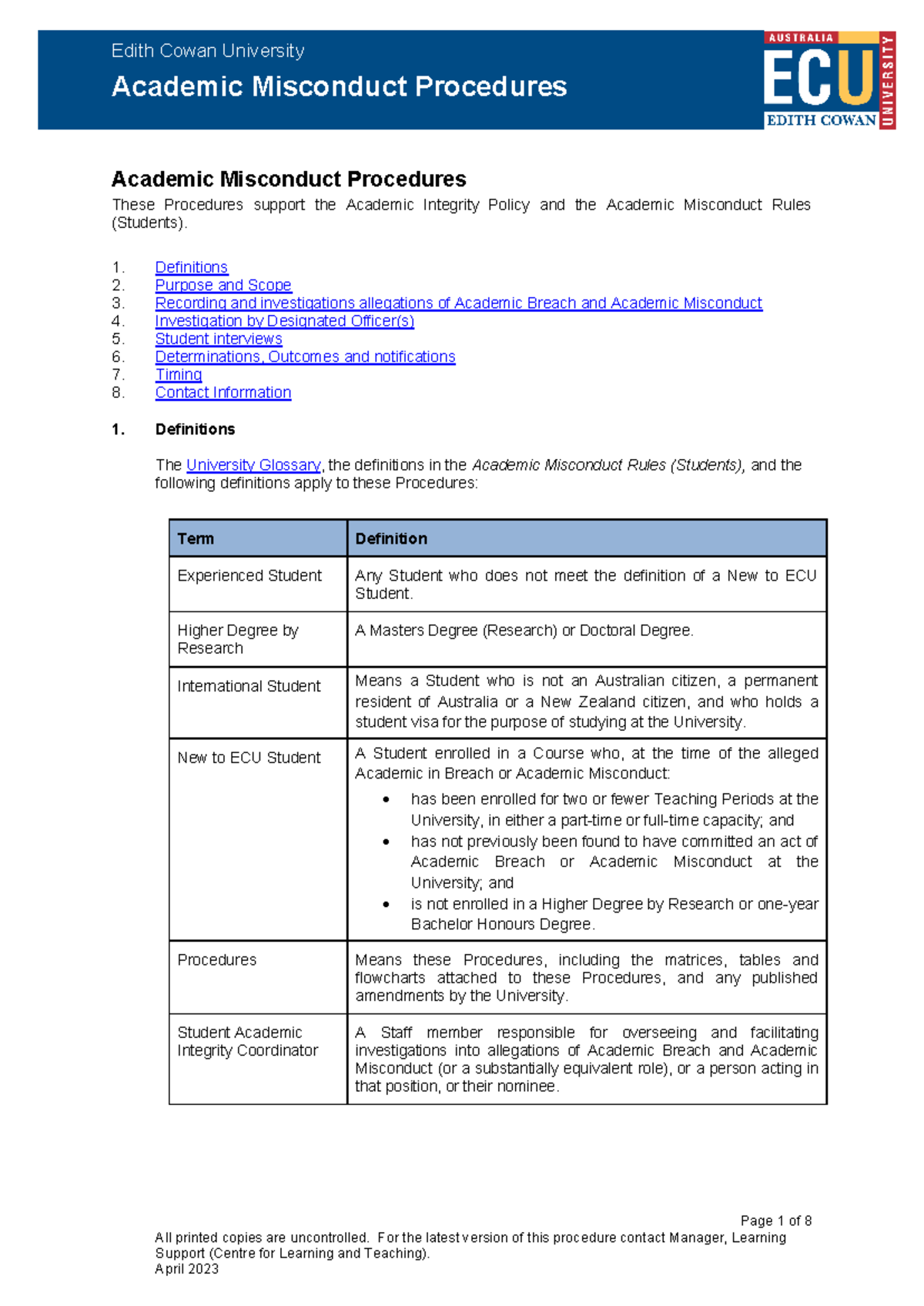 Academic-Misconduct-Procedures - Edith Cowan University Academic ...