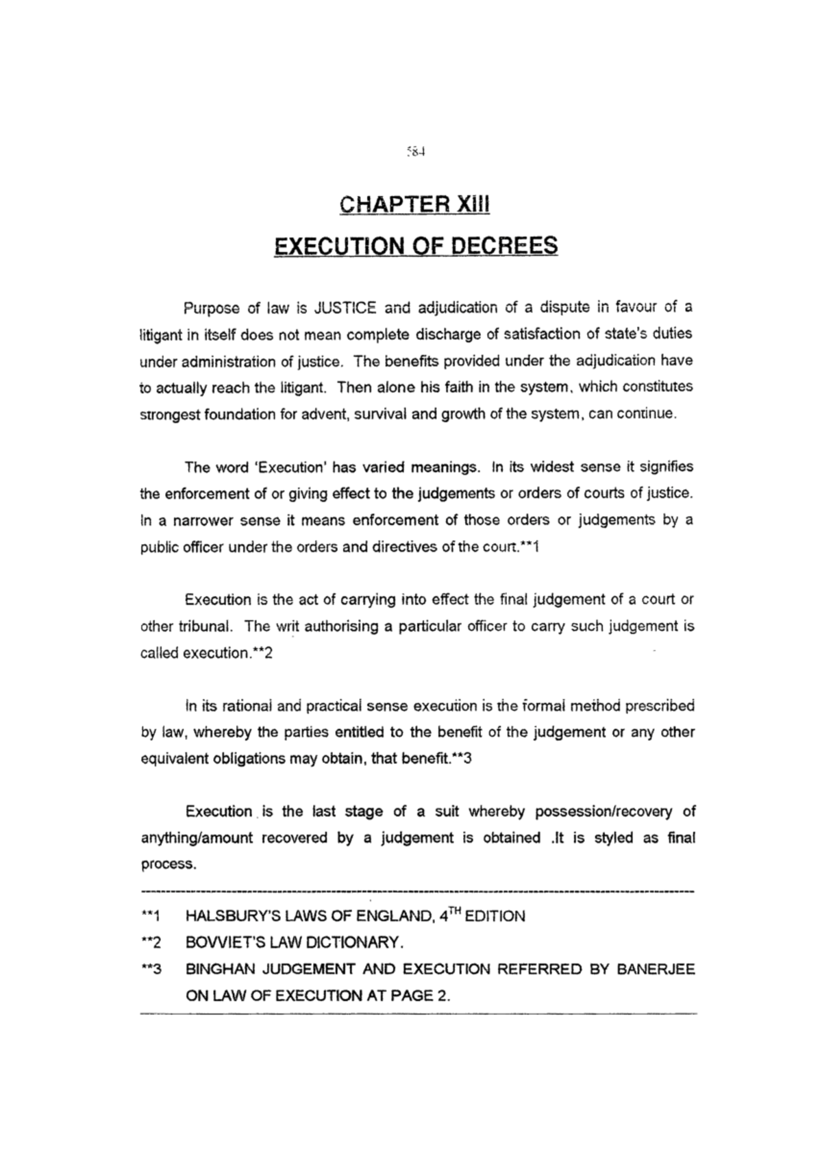 23 chapter 14 Execution CPC - CHAPTER Xill EXECUTION OF DECREES Purpose ...
