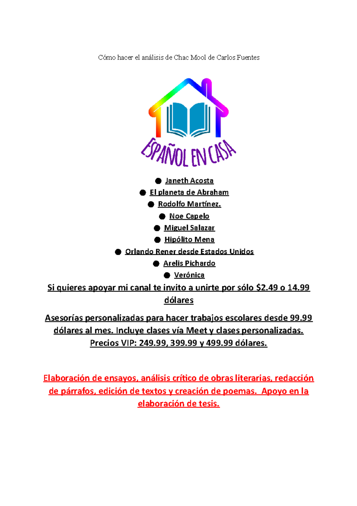 Análisis del cuento Chac Mool de Carlos Fuentes - Cómo hacer el ...