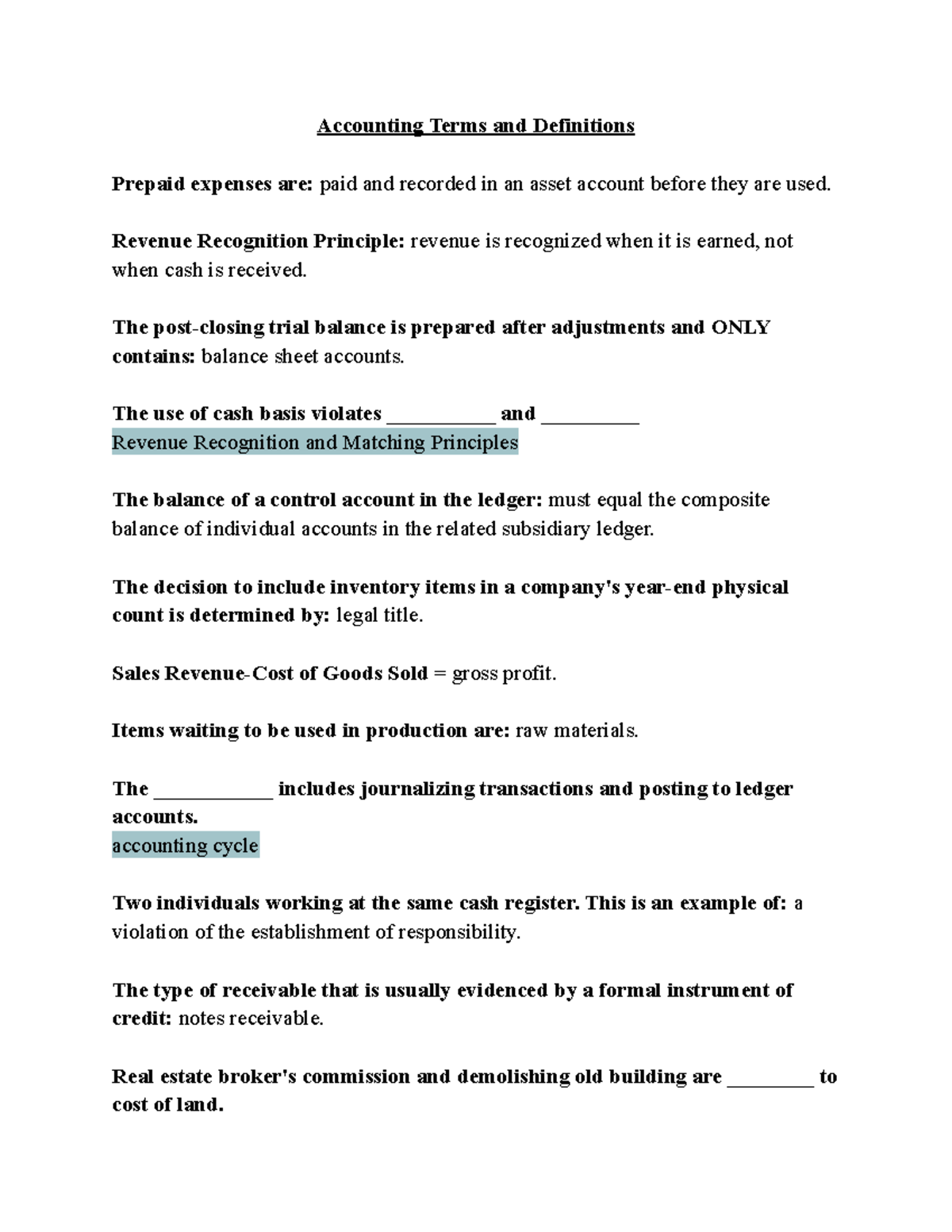 Accounting Terms and Definitions - Accounting Terms and Definitions ...