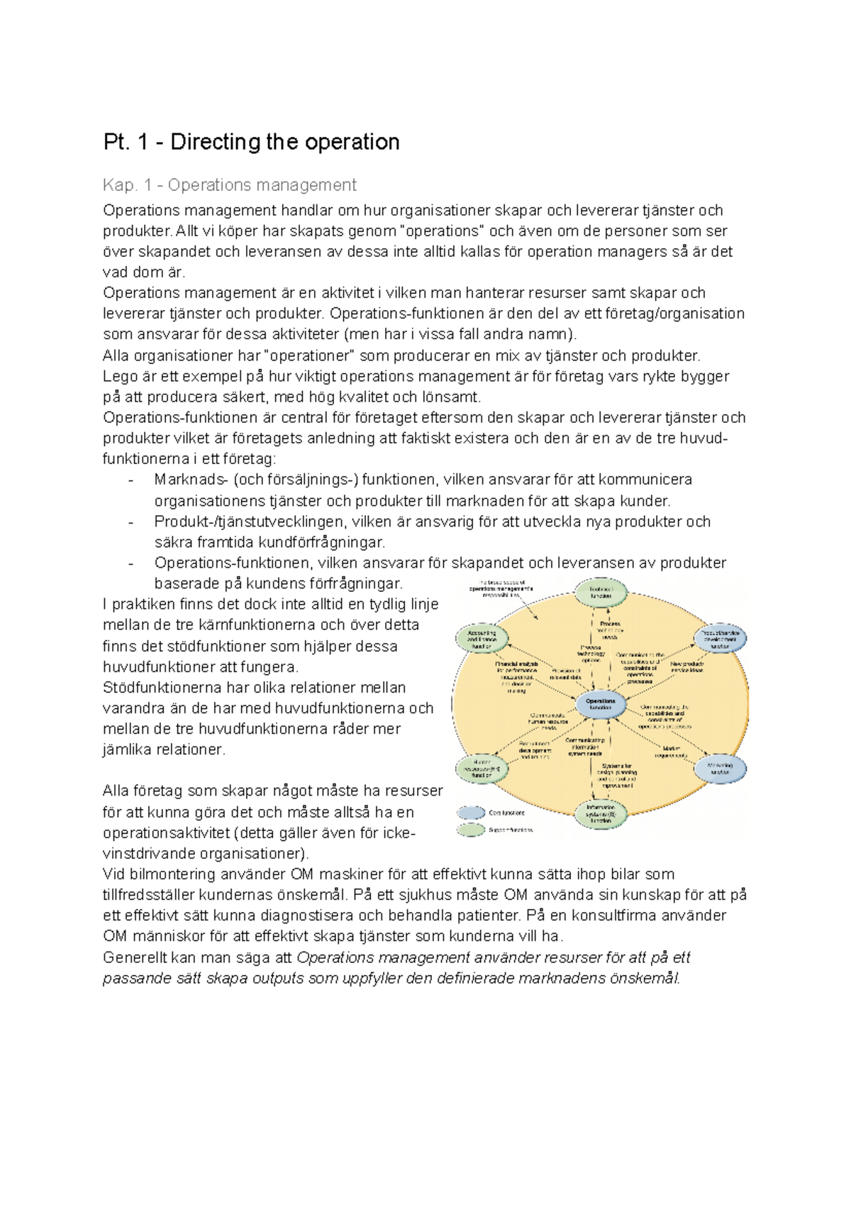 Sammanfattning - Slack - Pt. 1 - Directing the operation Kap. 1 ...