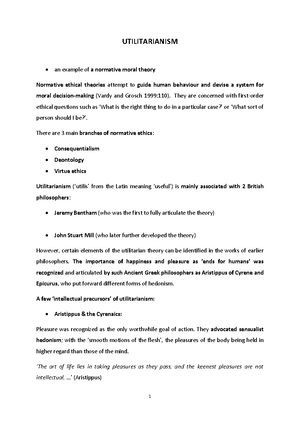 Kantianism Notes - KANTIANISM an example of a normative moral theory ...