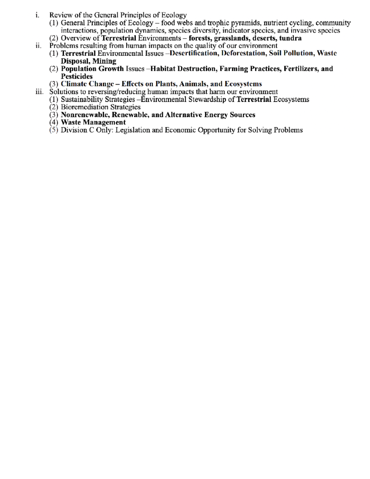 Green gen study plan - October: REVIEW OF GENERAL ECOLOGY PRINCIPLES ...